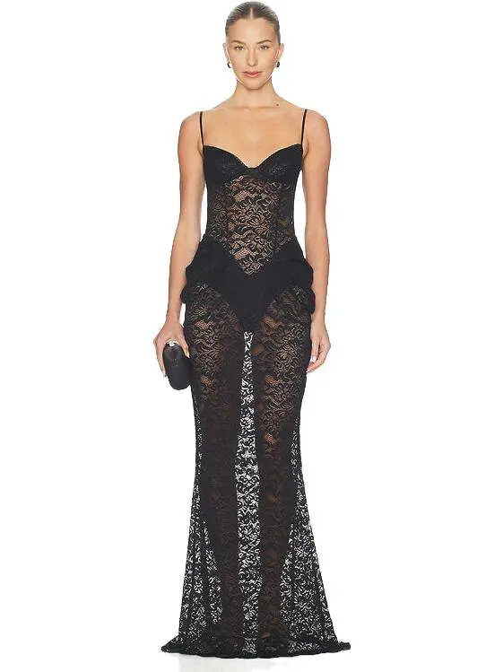 BANANHOT Vecna Maxi Dress Lace - Black