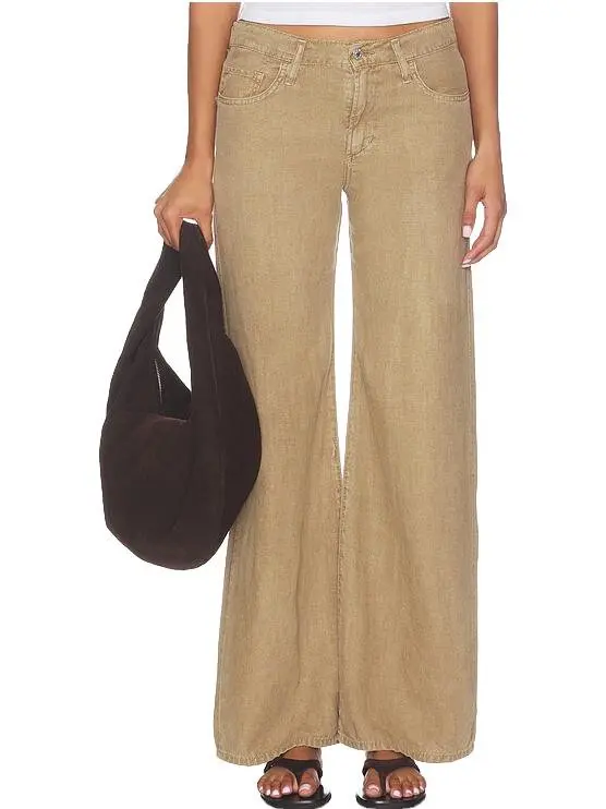 Citizens Of Humanity Nora Linen Trouser Leg Pants - Tan