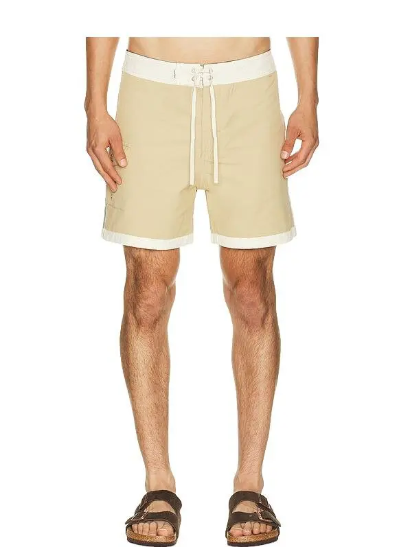 RHYTHM Heritage Hem Swim Trunk - Brown