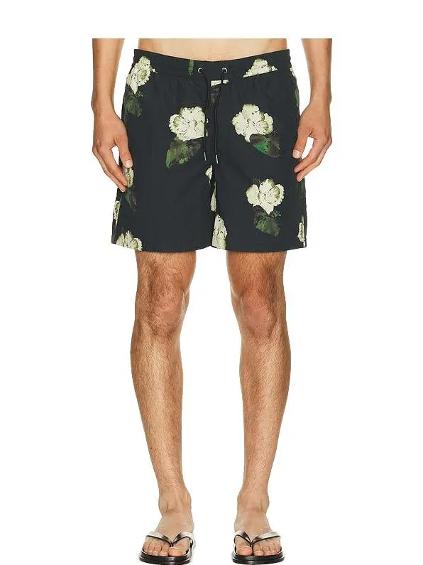 ALLSAINTS Nouvelle Printed Swim Shorts - Black