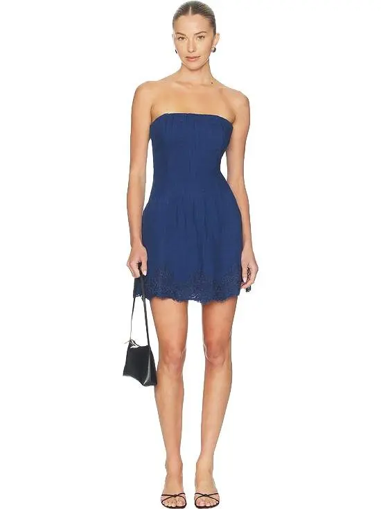 Cami Nyc Belinda Strapless Linen Mini Dress - Navy