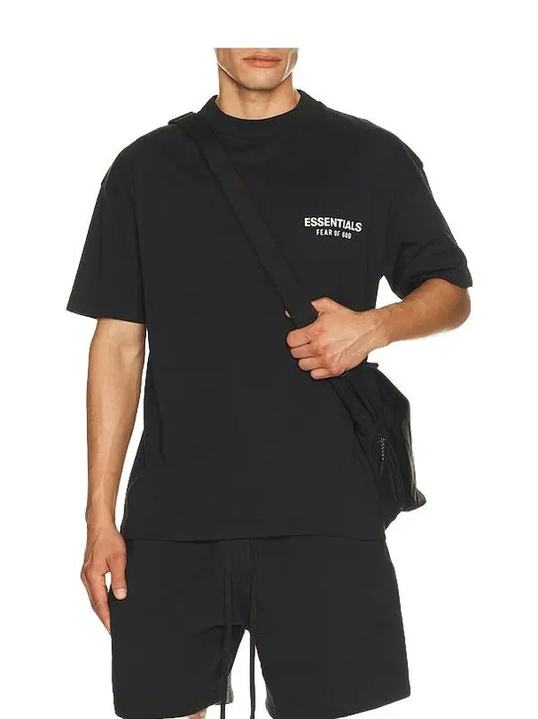 Fear Of God Classic Fit T-shirt Back Logo In . Also - Black