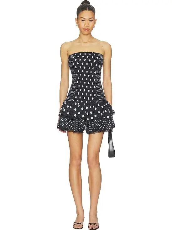 Charo Ruiz Ibiza Zahara Polka Dot Mini Dress - Black