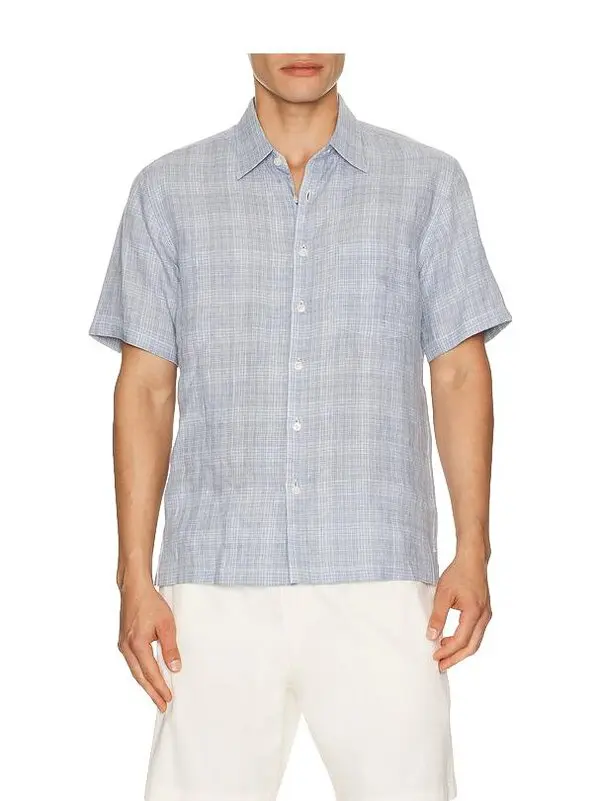 Theory Irving Relaxed Linen Shirt In . Also - Blue