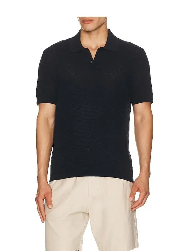Theory Tactile Cotton Polo In . Also - Navy