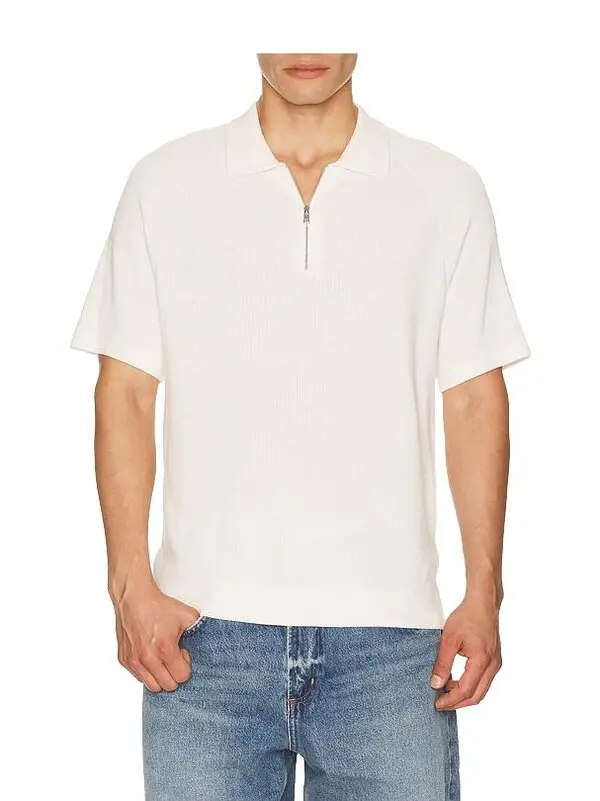 Theory Short Sleeve Zip Polo In . Also - White