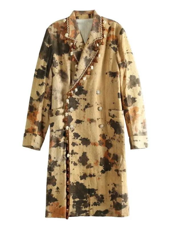 COMMUNS Spotted Textured Coat - Brown