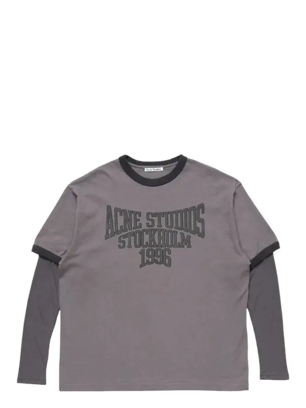 Acne Studios Logo-print Layered T-shirt - Gray