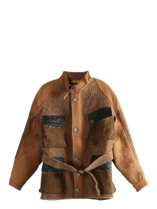 COMMUNS Belted Utility Jacket - Brown
