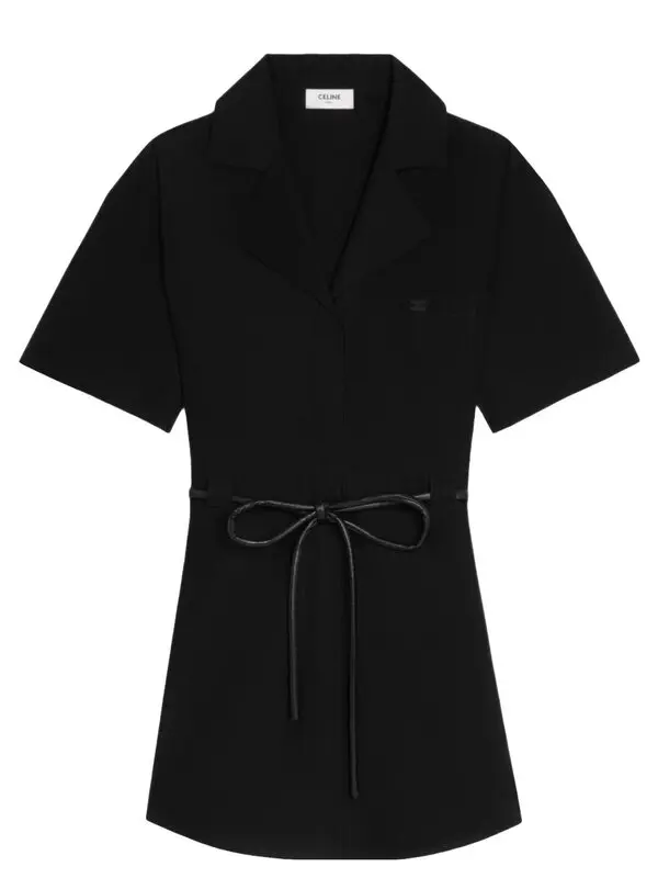 Celine Cotton And Silk Twill Dress - Black