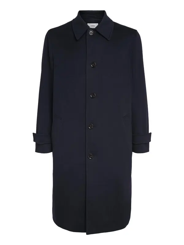 LARDINI Cashmere Belted Overcoat - Navy