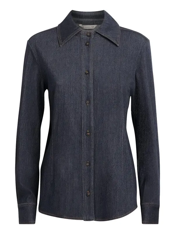 Max Mara Denim-effect Shirt - Navy