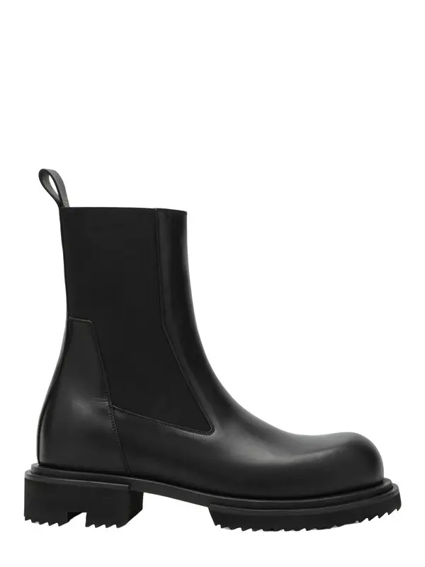 Rick Owens Leather Tower Beatle Gabe Boots - Black
