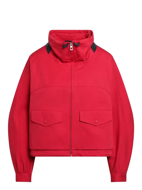 Loewe Cropped Cotton And Silk Gabardine Jacket - Red