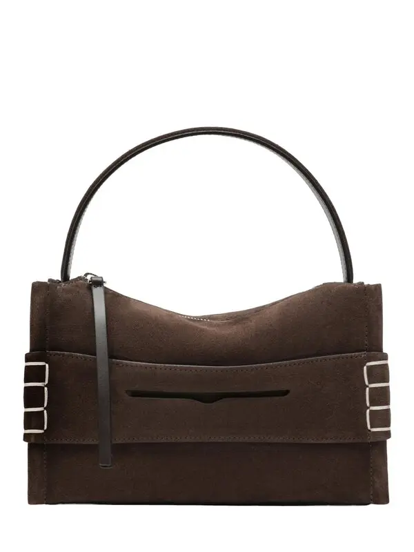JW Anderson Small Loafer Bag In Suede Leather - Brown