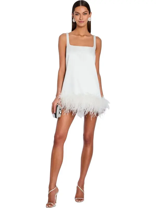 Retrofete Ragna Feather Dress - White