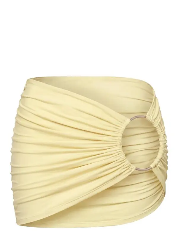 KHELA THE LABEL Draped Mini Skirt With Metal Ring Detail - Yellow