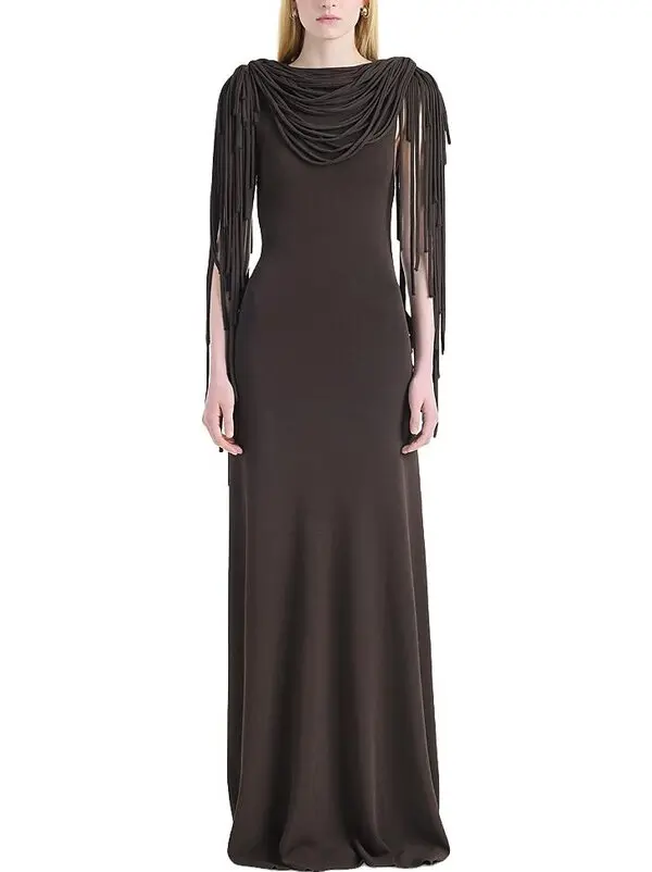 Altuzarra Chaney Fringe Embellished Maxi Dress - Fudge