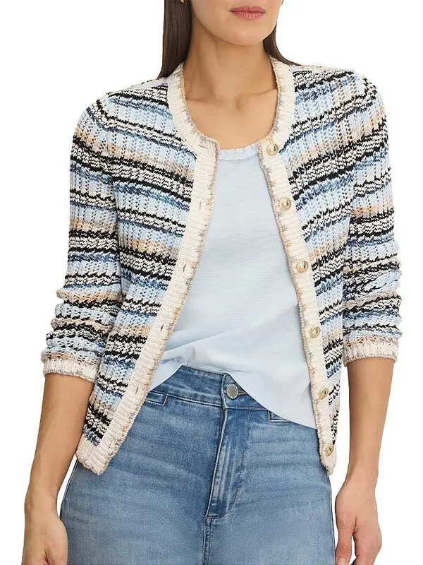 NIC+ZOE Coastlines Cardigan - Blue Multi