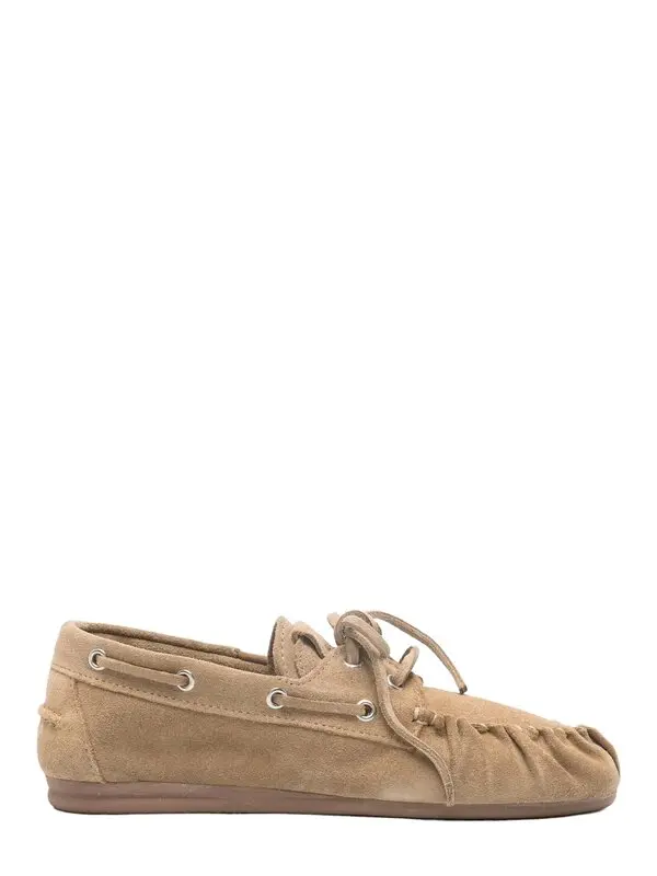ALOHAS Flat Tie Fastening Shoes - Beige