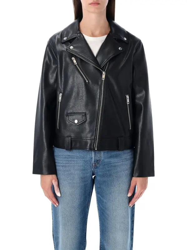 LEVI'S Kendal Moto Jacket With Pointed Lapels And Asymmetrical Zip - Nero