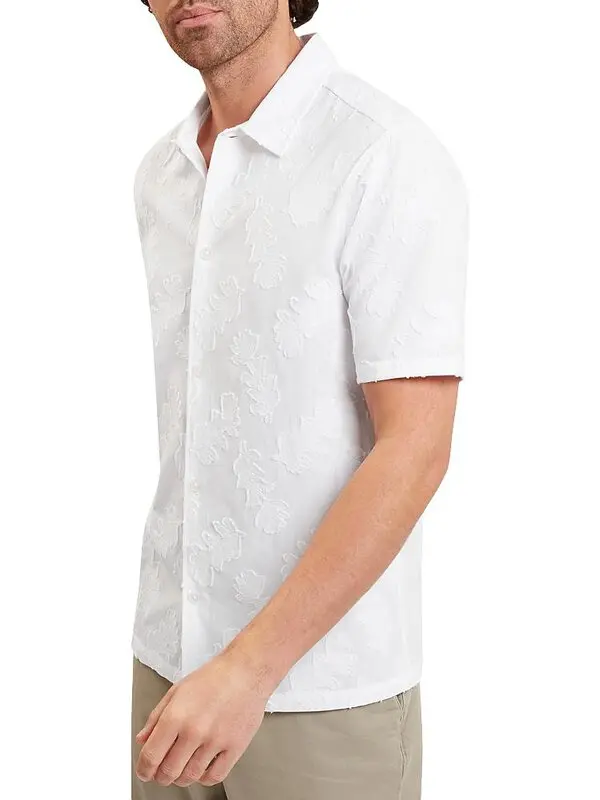 Ted Baker London Michy Regular Fit Jacquard Shirt - White
