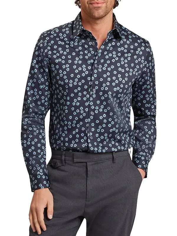 Ted Baker London Davison Regular Fit Floral Shirt - Navy