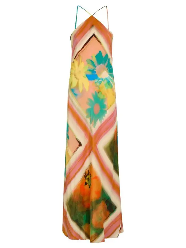 Staud Cubism Printed Jersey Maxi Dress - Multicoloured