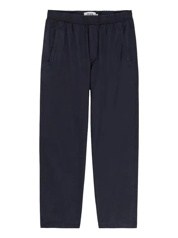 WAX LONDON Tyne Tapered Cotton Poplin Trousers - Navy