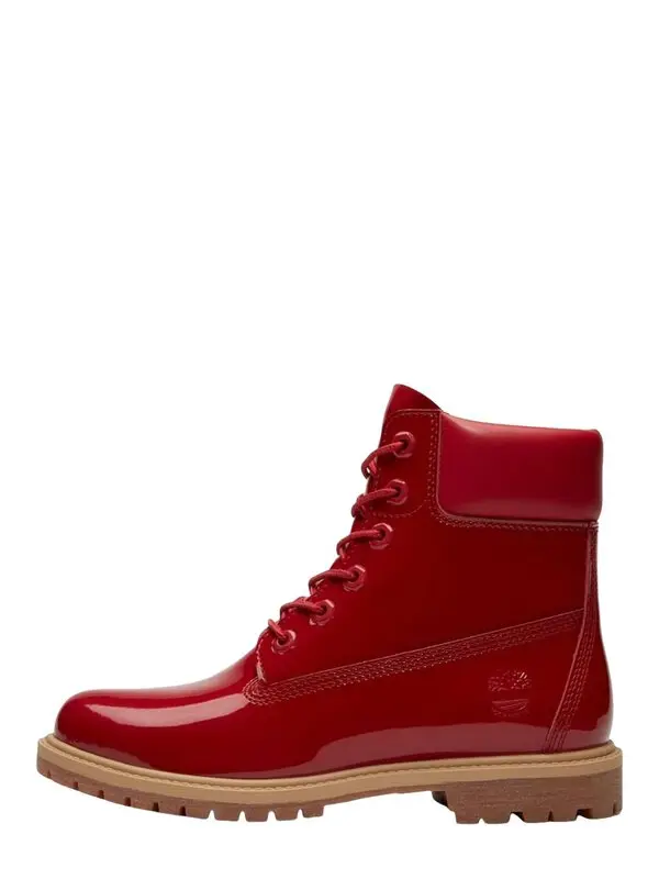 Timberland Premium 6-inch Patent Leather Waterproof Boots - Medium Red