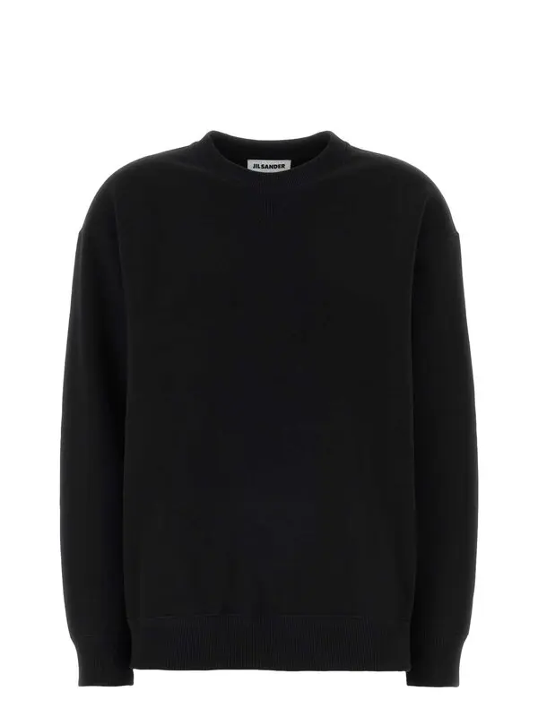 JIL SANDER Cotton Crewneck Sweatshirt - Black
