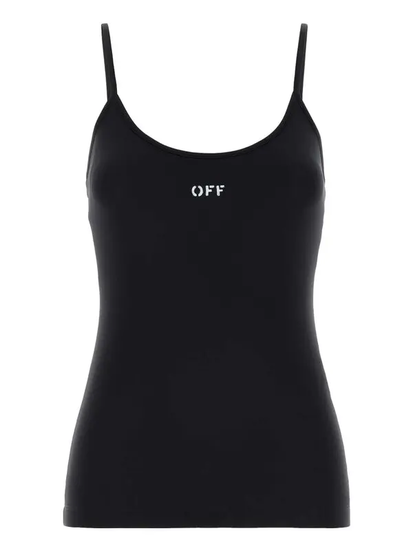 Off-White Stretch Nylon Tank Top - Black