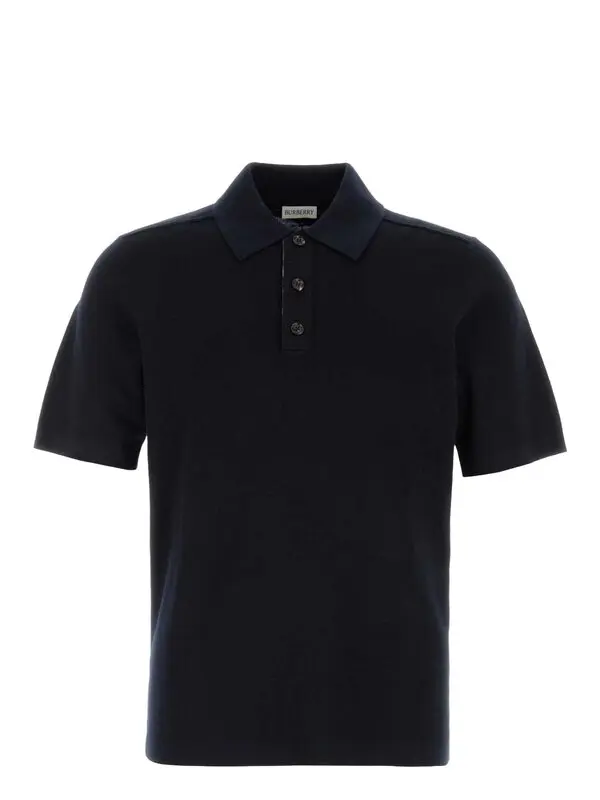 Burberry Midnight Wool Polo Shirt - Blue