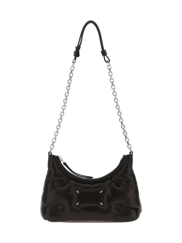 MAISON MARGIELA Leather Shoulder Bag With Silver Metal Finishing - Black