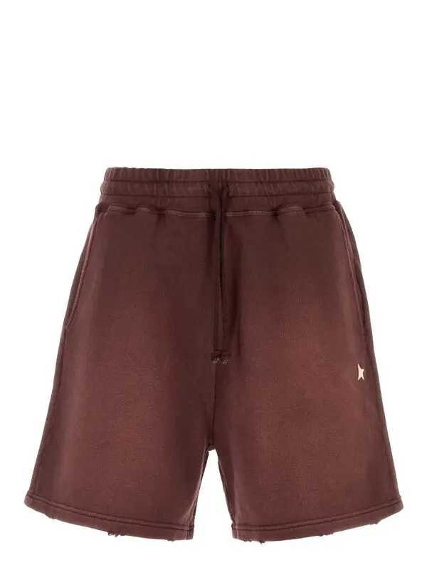 GOLDEN GOOSE Burgundy Cotton Bermuda Shorts - Red