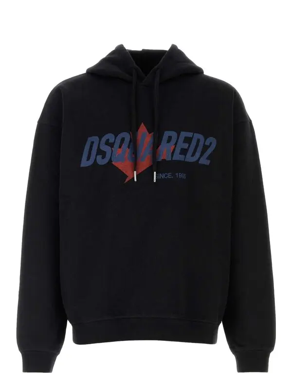 Dsquared2 Cotton Logo Hoodie - Black