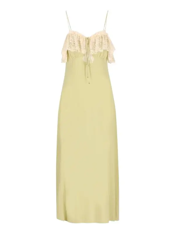 Chloé Sleeveless Silk Crepe Top With Lace Trim - Multicolor