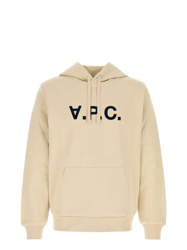 A.p.c. Sand Stretch Cotton Sweatshirt With Logo - Brown
