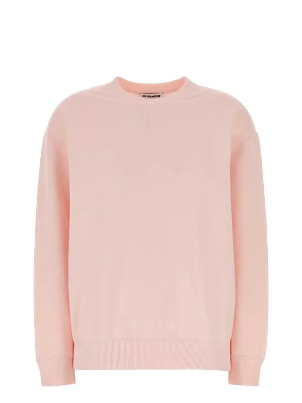 JIL SANDER Cotton Crewneck Sweatshirt - Pink