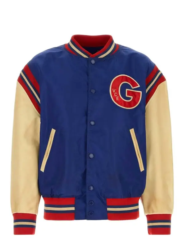 GOLDEN GOOSE Nylon And Leather Bomber Jacket - Multicolor