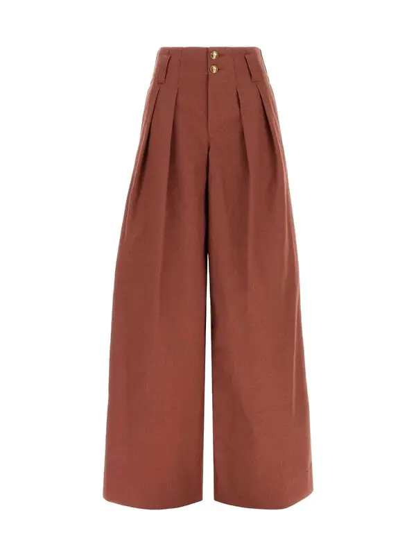 Chloé Cotton Wide-leg Pants - Red