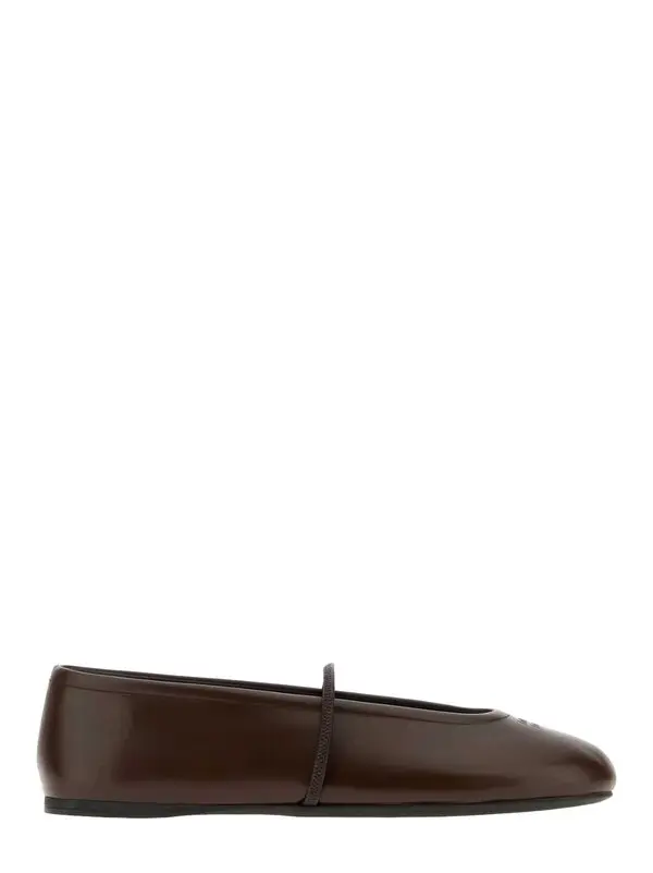 Miu Miu Chocolate Leather Ballerinas - Brown