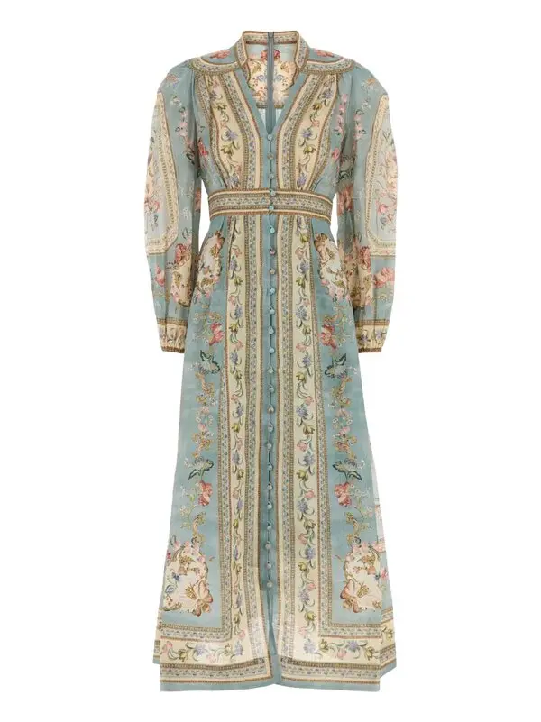 Zimmermann Printed Linen Roselight Dress - Multicolor