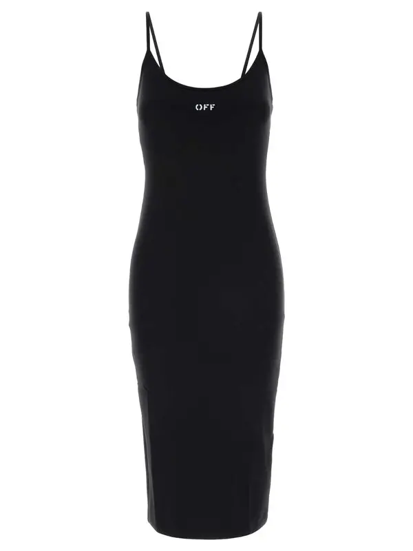 Off-White Stretch Nylon Dress - Black