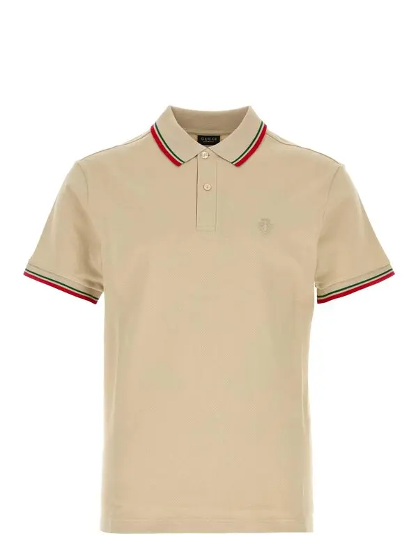 Gucci Beige Stretch Piquet Polo Shirt - Brown