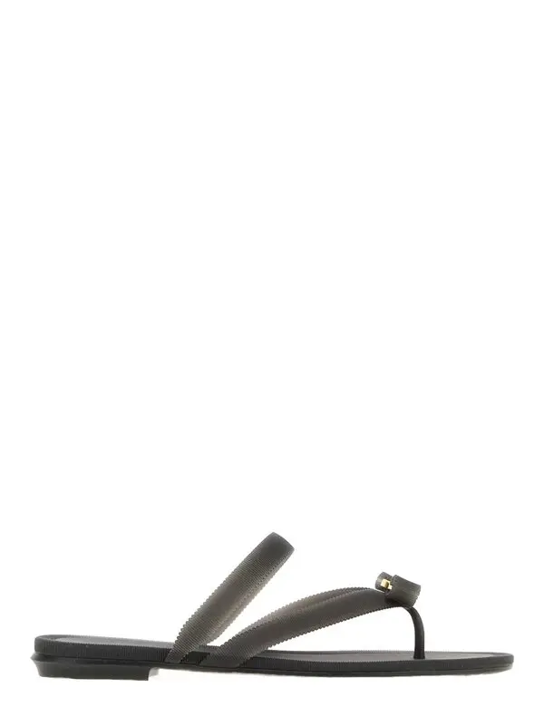 FERRAGAMO Rubber Thong Slippers - Black
