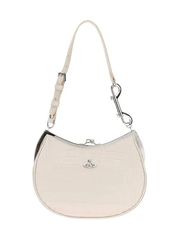 VIVIENNE WESTWOOD Ivory Leather Charm Frame Purse Shoulder Bag - White