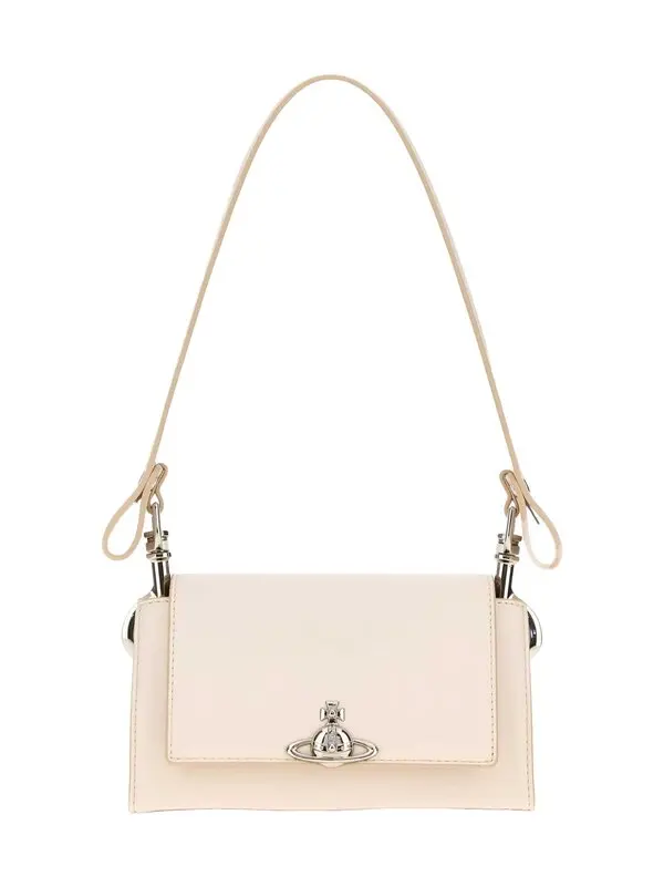VIVIENNE WESTWOOD Ivory Synthetic Leather Shoulder Bag - White