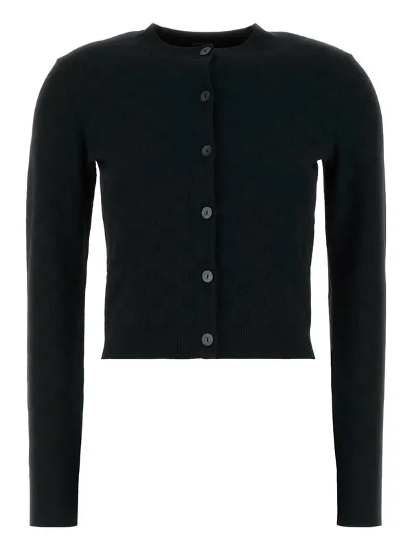 Gucci Ribbed Knit Cardigan - Black