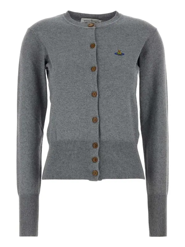 VIVIENNE WESTWOOD Grey Cotton Blend Cardigan - Gray